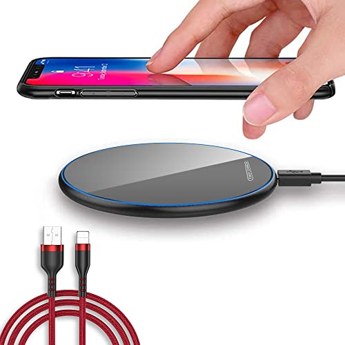 Hodiax Fast Wireless Charger, 15W Max Wireless Charging Pad Compatible with iPhone SE/11/12/13/X/XR/8,AirPods, Samsung Galaxy, Google Pixel(No AC Adapter)