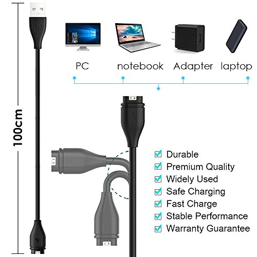 E ECSEM Compatible with Garmin Vivoactive 3 Vivoactive 4 4S Charger Replacement USB Data Charging Clip for Vivoactive 3 GPS Smartwatch