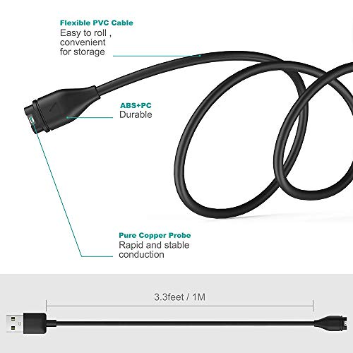 E ECSEM Compatible with Garmin Vivoactive 3 Vivoactive 4 4S Charger Replacement USB Data Charging Clip for Vivoactive 3 GPS Smartwatch