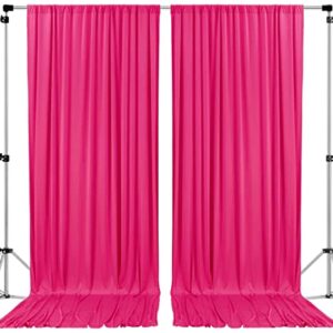 AK TRADING CO. 10 feet x 10 feet Polyester Backdrop Drapes Curtains Panels with Rod Pockets - Wedding Ceremony Party Home Window Decorations - Fuchsia (DRAPE-5x10-FUCHSIA)