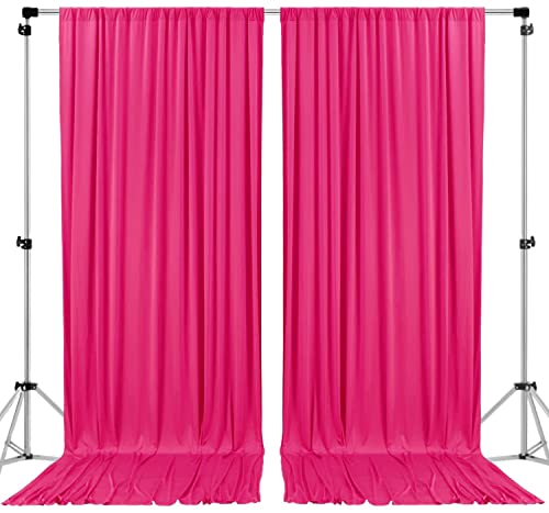 AK TRADING CO. 10 feet x 10 feet Polyester Backdrop Drapes Curtains Panels with Rod Pockets - Wedding Ceremony Party Home Window Decorations - Fuchsia (DRAPE-5x10-FUCHSIA)