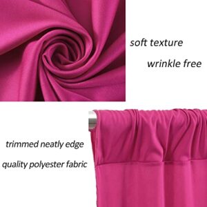 AK TRADING CO. 10 feet x 10 feet Polyester Backdrop Drapes Curtains Panels with Rod Pockets - Wedding Ceremony Party Home Window Decorations - Fuchsia (DRAPE-5x10-FUCHSIA)