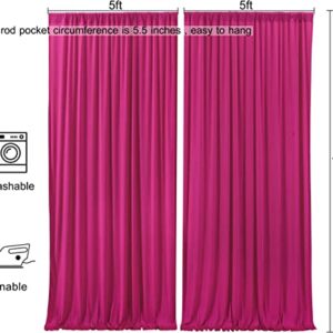 AK TRADING CO. 10 feet x 10 feet Polyester Backdrop Drapes Curtains Panels with Rod Pockets - Wedding Ceremony Party Home Window Decorations - Fuchsia (DRAPE-5x10-FUCHSIA)