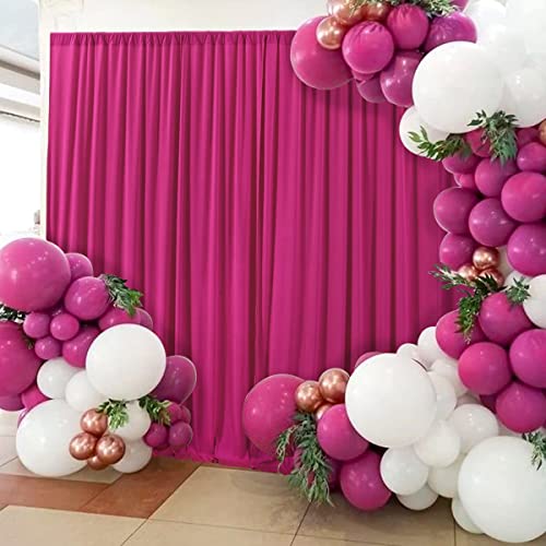 AK TRADING CO. 10 feet x 10 feet Polyester Backdrop Drapes Curtains Panels with Rod Pockets - Wedding Ceremony Party Home Window Decorations - Fuchsia (DRAPE-5x10-FUCHSIA)