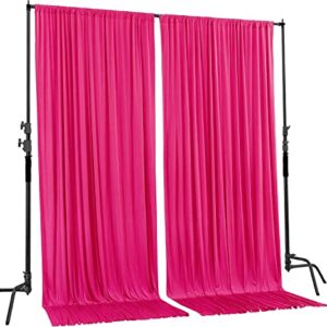 AK TRADING CO. 10 feet x 10 feet Polyester Backdrop Drapes Curtains Panels with Rod Pockets - Wedding Ceremony Party Home Window Decorations - Fuchsia (DRAPE-5x10-FUCHSIA)