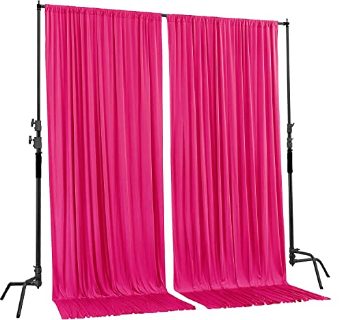 AK TRADING CO. 10 feet x 10 feet Polyester Backdrop Drapes Curtains Panels with Rod Pockets - Wedding Ceremony Party Home Window Decorations - Fuchsia (DRAPE-5x10-FUCHSIA)