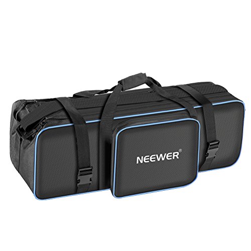 Neewer Photo Studio Equipment 30"x10"x10"/77x25x25cm Centimeters Large Carrying Case with Strap for Tripod, Light Stand, Photo Lighting Bundle Kit, Padded Compartments, Big Cushion Storage(Black/Blue)