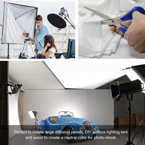 LimoStudio (Large) 20 x 5 feet / 6.1 x 1.52 Meters / 240 x 60 Inches Light Diffuser, Soft Nylon Silk Seamless White Diffusion Fabric, DIY Softbox Light Box Tent for Professional Photo Studio, AGG2514