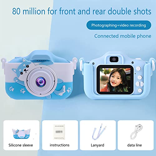 40 Million-Pixel Kids Selfie Camera, Kids Digital Video Cameras, with 1000mA Battery, 2.0Inch Screen, TF-Card max 32G(Not Included), for 3 4 5 6 7 8 Year Old Boy Girls