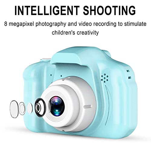 Digital Camera for Kids, Full Color 2.0" LCD Display Mini Camera HD 8 Megapixel Children's Sports Camera, with 32GB SD Card-Blue, Christmas Birthday Gifts for Boys Girls of Age 3-9