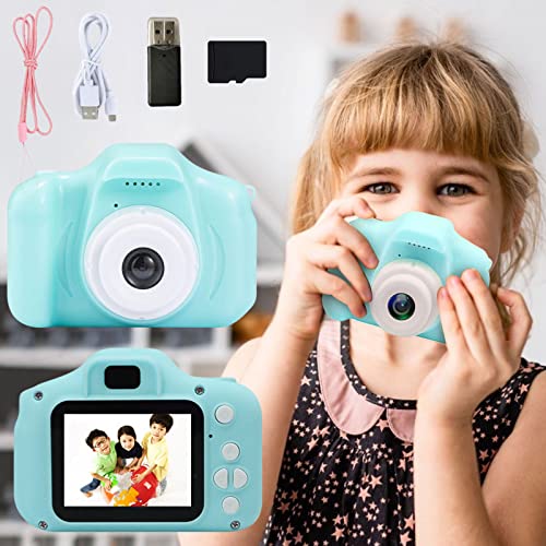 Digital Camera for Kids, Full Color 2.0" LCD Display Mini Camera HD 8 Megapixel Children's Sports Camera, with 32GB SD Card-Blue, Christmas Birthday Gifts for Boys Girls of Age 3-9