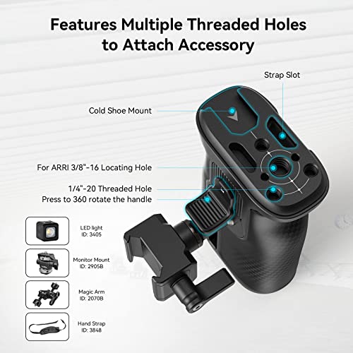 SmallRig NATO Side Handle Universal for Left and Right, 360° Rotating Side Grip with a NATO Rail, Quick Release Side Handgrip for Camera Cage, Only 205g Max. Load 5kg - 3847