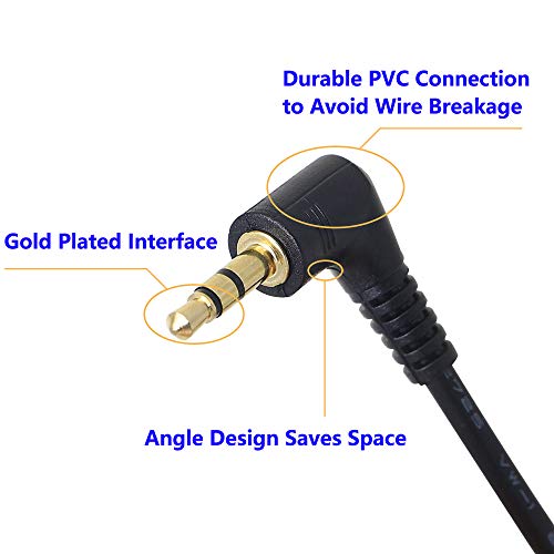 SinLoon 3.5mm Stereo Audio Cable, (2-Pack) Gold Plated 90 Degree Right & Left Angled 3.5mm Male to Male Stereo Audio Cable for Smartphones, Tablets, Media Players(3-P,9inch)