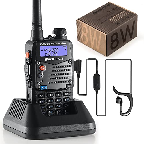 BAOFENG UV-5RA (New Generation) Long Rang Walkie Talkie,8-Watt Dual Band Two Way Radio with 2100mAh Li-ion Battery Portable Walkie Talkies with Includes Full Kit.Frequency Range 144-148/420-450Mhz