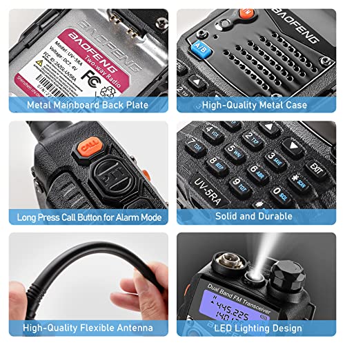 BAOFENG UV-5RA (New Generation) Long Rang Walkie Talkie,8-Watt Dual Band Two Way Radio with 2100mAh Li-ion Battery Portable Walkie Talkies with Includes Full Kit.Frequency Range 144-148/420-450Mhz