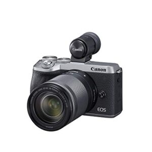 Canon Mirrorless Camera [EOS M6 Mark II] for Vlogging + EF-M 18-150mm Lens + EVF Kit|CMOS (APS-C) Sensor| Dual Pixel CMOS Auto Focus| Wi-Fi |Bluetooth| 4K Video, Silver