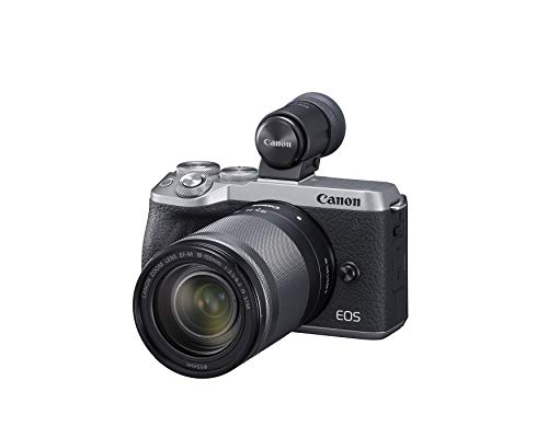 Canon Mirrorless Camera [EOS M6 Mark II] for Vlogging + EF-M 18-150mm Lens + EVF Kit|CMOS (APS-C) Sensor| Dual Pixel CMOS Auto Focus| Wi-Fi |Bluetooth| 4K Video, Silver