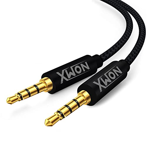 Aux Cord for Car - 3FT Long Shielded Slim Audio Auxiliary Cable - Compatible with Car Stereo, Headphones, iPhone, iPad, iPod, Samsung, Fits All Phone Case