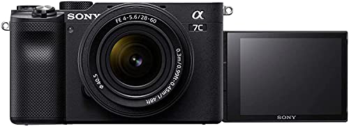 Sony Alpha a7C Compact Mirrorless Camera with FE 28–60 mm F4–5.6 Lens, 2 X Extra LI-ION Batteries, 64GB SDXC Card, Backpack, Handy Case, Tripod,+ More