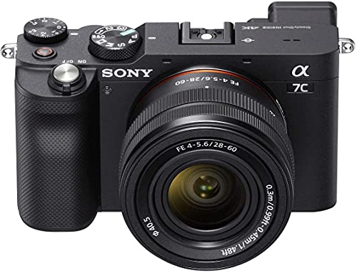 Sony Alpha a7C Compact Mirrorless Camera with FE 28–60 mm F4–5.6 Lens, 2 X Extra LI-ION Batteries, 64GB SDXC Card, Backpack, Handy Case, Tripod,+ More