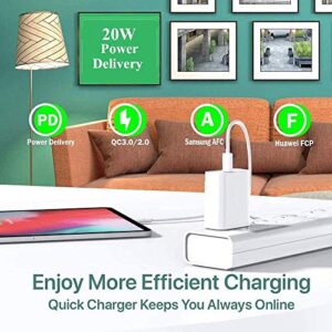 [Apple MFi Certified] iPhone Fast Charger, Veetone 20W Power Delivery USB C Wall Charger & PD Charger Type C Fast Charge Compatible with iPhone 12/11/XS/XR 8/iPad/AirPods/Pixel 5/4, Galaxy/LG and More