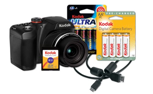 Kodak EasyShare Z5010 Digital Camera Bundle with 21x Optical Zoom and HD Video Capture (Includes Rechargeable Batteries, HDMI Cable, 8 GB Memory Card)