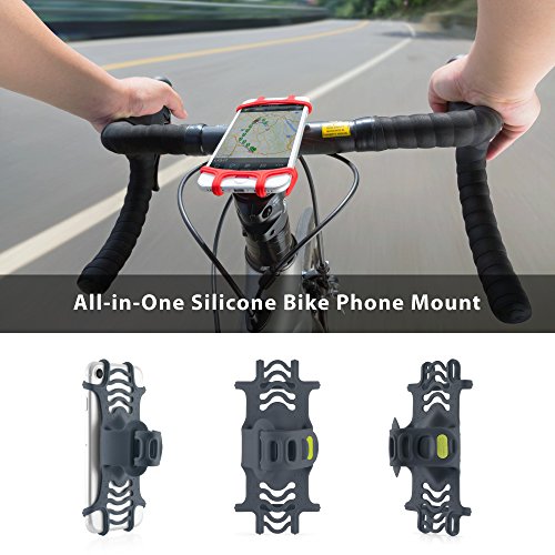 【Bone】 Bike Phone Mount, Universal Bicycle Stem Handlebar Cell Phone Holder for 4 to 6 Inch Smartphone (Bike Tie Pro-Dark Blue)