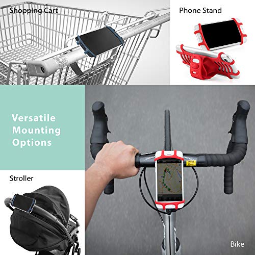 【Bone】 Bike Phone Mount, Universal Bicycle Stem Handlebar Cell Phone Holder for 4 to 6 Inch Smartphone (Bike Tie Pro-Dark Blue)