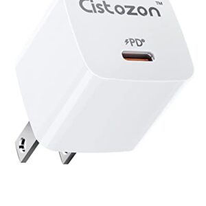 Cistozon iPhone Fast Charger Block, 20W USB C Power Adapter Wall Charger for iPhone 14/14 Pro/14 Pro Max/14 Plus/13/13Pro Max/12 Pro Max/11/11 Pro Max/iPad Pro, Samsung Galaxy S22/21/20