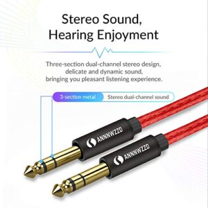 ANNNWZZD 6.35mm(1/4) TRS to 6.35mm(1/4) TRS Stereo Audio Cable 6 Foot Male to Male -(6ft/6FT)