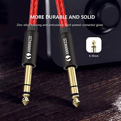 ANNNWZZD 6.35mm(1/4) TRS to 6.35mm(1/4) TRS Stereo Audio Cable 6 Foot Male to Male -(6ft/6FT)