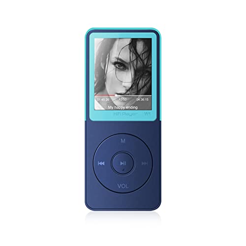 Classical MP3 Player HiFi Sound Lossless Digital, Music Play,Voice Recorder,8GB Support Save 1300 Songs, with MP3 FM Radio,Video Players,E-Book Reader,Photo Play,Support 128G TF Card (Blue)