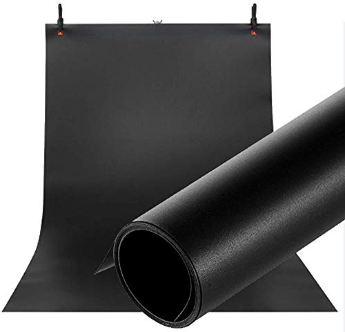 Meking PVC Backdrop 39x78Inch/100x200cm PVC Background Matte White & Black Photography Backgrounds White Vinyl Backdrop for Product Photo Video Photography Studio -Black/White