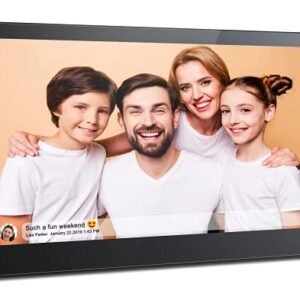 FRAMEO 15.6 Inch FHD Digital Photo Frame WiFi, MARVUE Vision 15 Smart WiFi Electronic Digital Picture Frame Large Touch Screen&16GB Storage,Easy Setup to Share Video and Photos from Anywhere