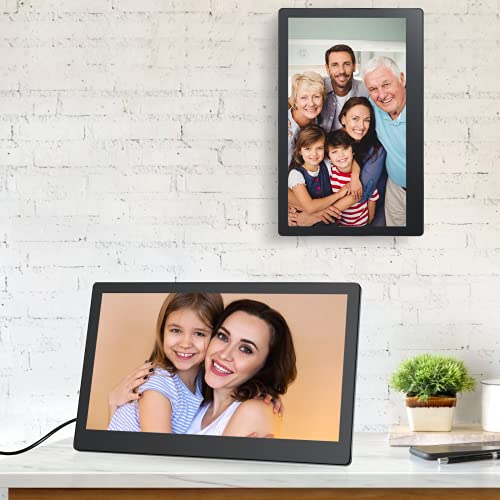 FRAMEO 15.6 Inch FHD Digital Photo Frame WiFi, MARVUE Vision 15 Smart WiFi Electronic Digital Picture Frame Large Touch Screen&16GB Storage,Easy Setup to Share Video and Photos from Anywhere