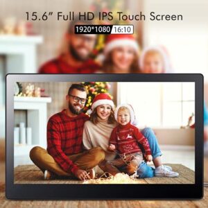 FRAMEO 15.6 Inch FHD Digital Photo Frame WiFi, MARVUE Vision 15 Smart WiFi Electronic Digital Picture Frame Large Touch Screen&16GB Storage,Easy Setup to Share Video and Photos from Anywhere