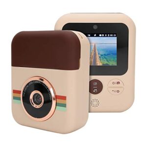 ebtools mini thermal print kids camera, 12 million pixels cute children camera hd take pictures video, ips color screen digital camera toy