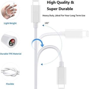 esbeecables Aux Cord for iPhone, Apple MFi Certified Lightning to 3.5mm Aux Cable for Car Compatible with iPhone 14 13 12 11 XS XR X 8 7 6 iPad iPod for Car Home Stereo Headphone Speaker, 3.3FT White