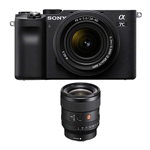 Sony Alpha a7C Full-Frame Compact Mirrorless Camera (Black) Bundle with FE 28-60mm and 24mm Lens (5 Items)