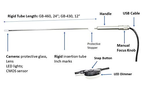 Vividia GB-430-WiFi Bundle: Vividia Rigid Gun Borescope GB-430 and VA-B2 WiFi AirBox for iOS Tablets iPhone and Android Phone and Tablet