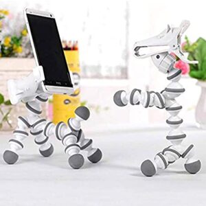 Tomson Phone Holder Car Holder Portable 3D Cartoon Horse Zebra Clip Lazy Phone Holder Cradle Tripod Stand Mount for iPhone 7plus 6 6plus All Mobile Phone Adjustable Holder Children Gift(White+Grey)