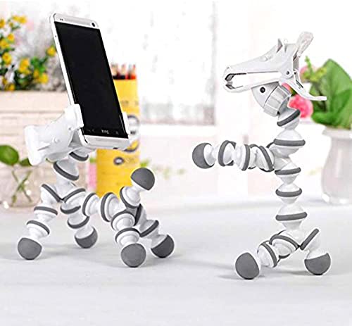 Tomson Phone Holder Car Holder Portable 3D Cartoon Horse Zebra Clip Lazy Phone Holder Cradle Tripod Stand Mount for iPhone 7plus 6 6plus All Mobile Phone Adjustable Holder Children Gift(White+Grey)