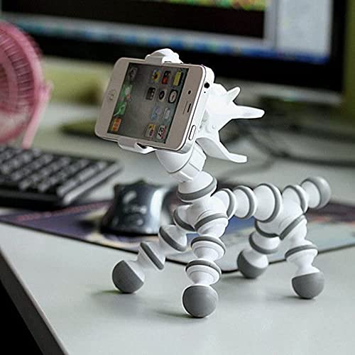 Tomson Phone Holder Car Holder Portable 3D Cartoon Horse Zebra Clip Lazy Phone Holder Cradle Tripod Stand Mount for iPhone 7plus 6 6plus All Mobile Phone Adjustable Holder Children Gift(White+Grey)