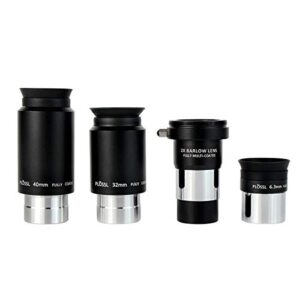 svbony telescope eyepiece set telescope accessory kit with 2x barlow lens 4 element plossl design 6.3mm 32mm 40mm for astronomical telescopes