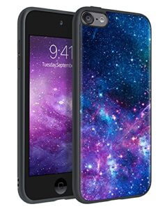 bentoben ipod touch 7th generation case, ipod touch 6th / 5th generation case, slim fit glow in the dark soft flexible bumper protective anti scratch non-slip cute phone cases cover, nebula galaxy