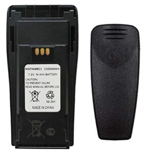 teseko nntn4851 nntn4851a nntn4496 nntn4497cr nntn4970a 7.2v 1500mah ni-mh two-way radio battery replacement for motorola cp040 cp140 cp150 cp160 cp180 cp200 pr400 ep450+belt clip