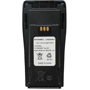 Teseko NNTN4851 NNTN4851A NNTN4496 NNTN4497CR NNTN4970A 7.2V 1500mAh Ni-MH Two-Way Radio Battery Replacement for Motorola CP040 CP140 CP150 CP160 CP180 CP200 PR400 EP450+Belt Clip