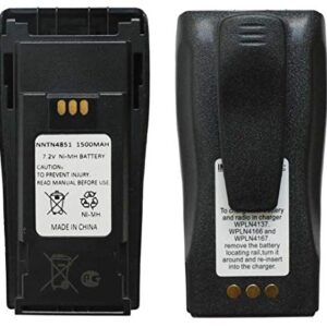 Teseko NNTN4851 NNTN4851A NNTN4496 NNTN4497CR NNTN4970A 7.2V 1500mAh Ni-MH Two-Way Radio Battery Replacement for Motorola CP040 CP140 CP150 CP160 CP180 CP200 PR400 EP450+Belt Clip