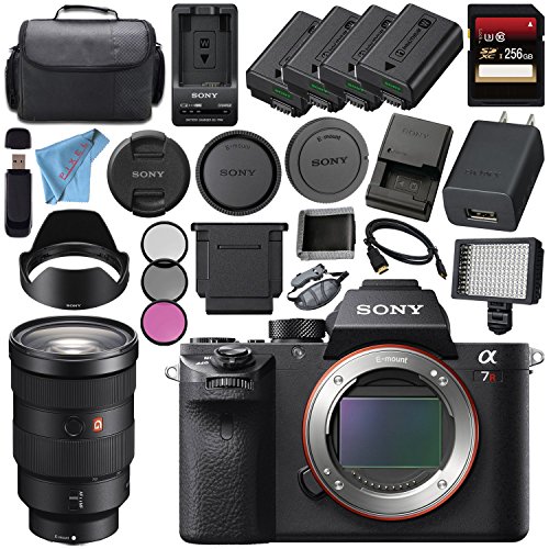 Sony ILCE7RM2/B Alpha a7R II Mirrorless Digital Camera (Body Only) FE 24-70mm f/2.8 GM Lens SEL2470GM + 256GB SDXC Card + NP-FW50 Lithium Ion Battery + External Rapid Charger Bundle