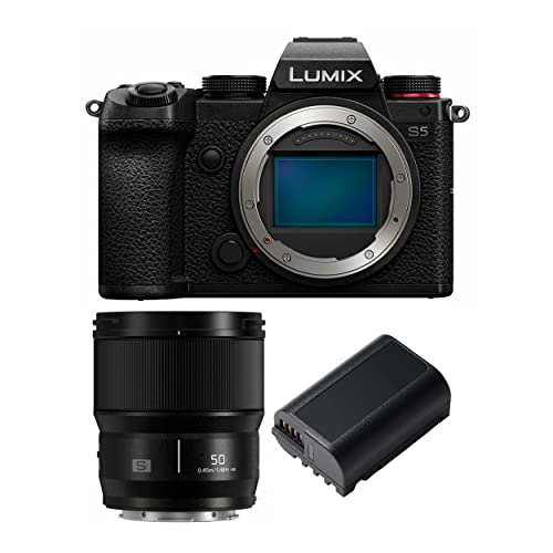 Panasonic LUMIX S5 4K Mirrorless Full-Frame L-Mount Camera (Body Only) with LUMIX S 50mm f/1.8 L-Mount Lens and DMW-BLK22 Battery Bundle (3 Items)